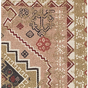 French Connection – Stonewash Rug | Cherokee Strawberry Style | Modern Boho Home Décor | Rectangle Accent Area Rug | 100% Cotton | Measures 2'4 x 4 | Blush