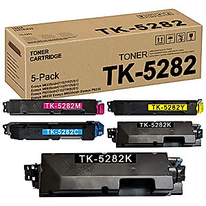 TK5282 TK-5282 1T02TW0US0 1T02TWCUS0 1T02TWBUS0 1T02TWAUS0 (2BKCMY, 5PK) Toner Cartridge Replacement for Kyocera Ecosys M6635cidn(1102V12US1) P6235cdn(1102TW2US1) M6235 P6235 Toner Kit Printer
