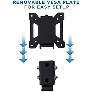 Mount-It! Tilting TV Wall Mount Bracket for Small TV and Computer Monitors, Low-Profile Design with Quick Release Function, Fits 24, 27, 30 and 32 Inch Screens Up to VESA 100, 44 Lbs Capacity, Black