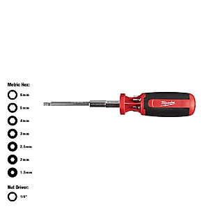 Milwaukee Metric Hex Key 9-in-1 Multi Magnetic Bit Screw Driver 9 Inch.