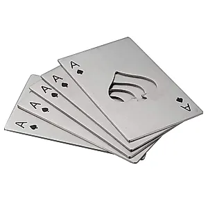 Ggbin 10 Packs Card Bottle Opener, Stainless Steel Casino Bottle Openers for Your Wallet, R