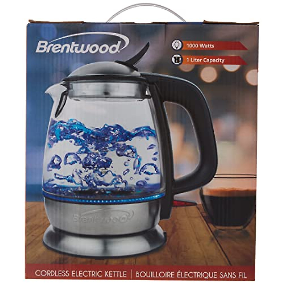 Brentwood Appliances Kt-1910bk 1-liter Cordless Glass Electric Kettle