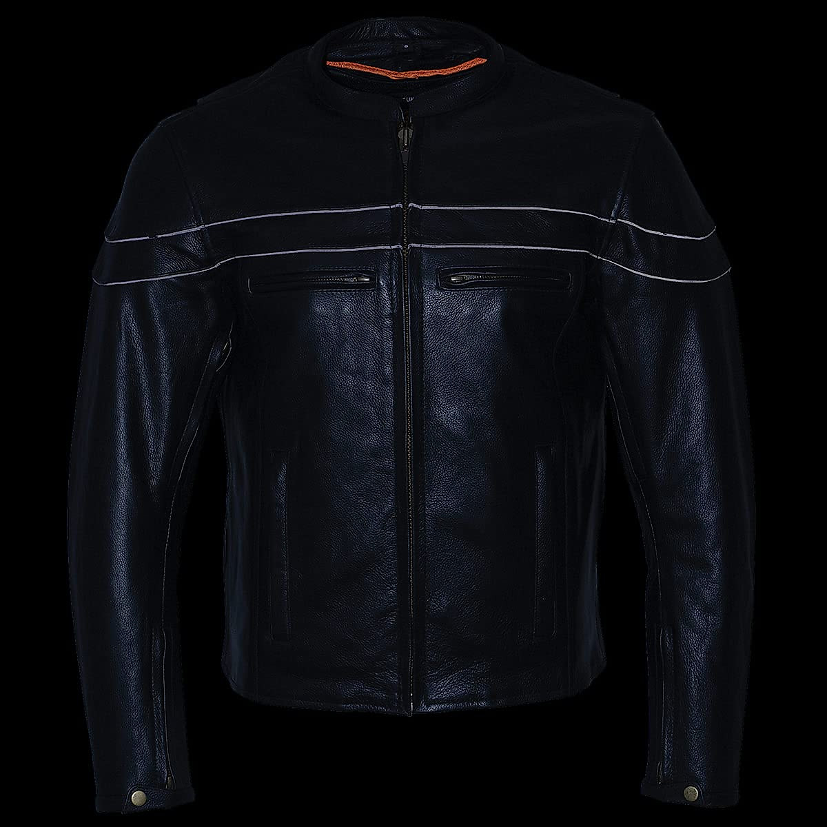 Milwaukee Men's Premium Leather Vented Scooter Jacket (Black, XX-Large)