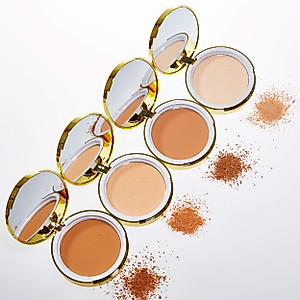 Winky Lux Diamond Complexion Powder, Compressed Matte Foundation With Powdered Diamonds for Flawless Airbrush Effect, Blurs Pores and Fine Lines, 8g, Light