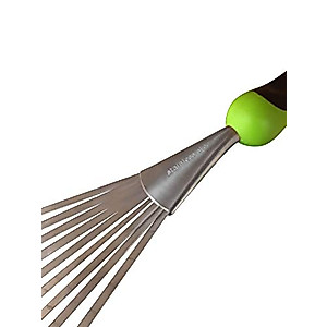 Garden Guru Stainless Steel Hand Rake Soil Tiller with Ergonomic Handle, Great for Gardening, Cultivating, Loosening Soil & Spreading Mulch