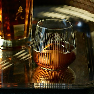 GRACE ERA Rituals Whiskey Glasses Set of 2 Old Fashioned Tumblers, Bar Glasses 10 Oz Rocks Barware For Drinking Scotch Whisky, Cocktail Rum, Cognac, Bourbon, Unique Housewarming Gifts