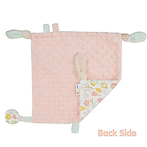 Dr.Rapeti Tag Security Blanket for Baby Infant Toddler Kid 10x10inches Washable Sensory Toy Lovey Appease Blanket (Flower)