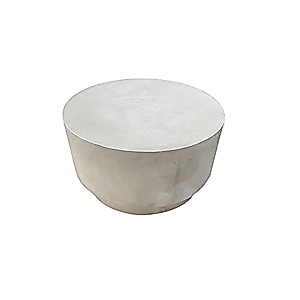 Rockingrocker - FCT06WT Modern Lightweight Concrete Coffee Table - Suitable for Indoor or Outdoor - Easy Clean - Size : 23.60 x 23.60 x 13.38 inches - White