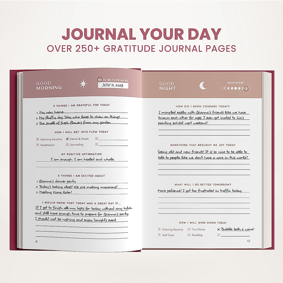 Daily Gratitude Journal for Women - Daily Affirmation & Mindfulness - Goal Planning with Self Reflection Pages - Gratefulness & Wellness Planner - Boost Positivity & Thankfulness