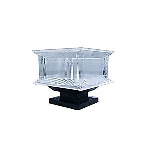 JSBDPHW LED Solar Pillar Lamp Courtyard Garden Wall Column Light Acrylic Lampshade Outdoor Waterproof Square Post Light Lawn Base Landscape Light