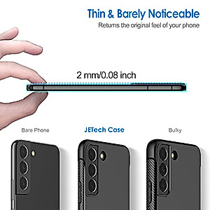 JETech Slim Fit Case for Samsung Galaxy S22+ / S22 Plus 5G 6.6-Inch, Thin Phone Cover with Shock-Absorption and Carbon Fiber Design (Black)