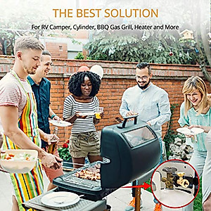 GASLAND Upgraded Propane Tank Gauge, Propane Adapter POL to QCC1/POL with Gauge, LP Gas Grill Valves Connector, Tank Leak Detector POL Convents Universal for Propane Cylinder, BBQ Gas Grill, Heater