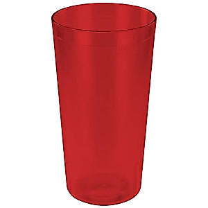 Winco PTP-32R Pebbled Tumblers, 32-Ounce, Red, Pack of 12