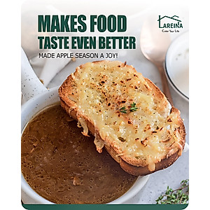 French Onion Soup Bowls with Handles, Lareina 15 OZ Ceramic Soup Crock, Porcelain 5 Inch Microwave and Oven Safe Bowls, Set of 4, Blue