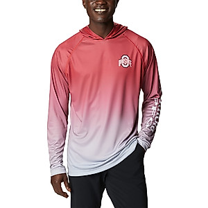 Columbia Men's Collegiate Super Terminal Tackle Hoodie, OS-Intense Red Game Fish Print, X-Large