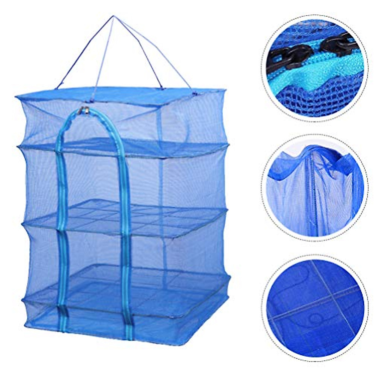 Vosarea Food Dehydrator Food Dehydrator Food Dehydrator Foldable Fishing Net Multi- Layer Drying Net Basket Dryer Net Hanging Cage Drying Net Basket Laundry Drying Rack Collapsible Plant Rack