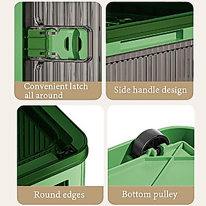 Stackable Storage Bins with Lids and Wheels, Stackable and Sturdy, Collapsible Plastic Storage Containers, Functional Folding Storage Box, Bedroom, Living Room, Study Room, Toy Room