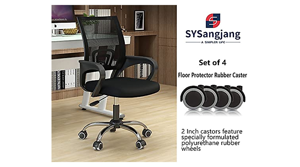 SYSanjang 2" Rubber Floor Protector Caster Wheels (Set of 4)