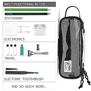 Rough Enough Clear Pencil Case for Boys Girls Adults TSA Approved Toiletry Bag Shaving Kit Toothbrush Travel Case