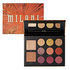 Milani Gilded Ember Eyeshadow Palette- 2 in 1 Palette For Your Face and Eyes, Face Highlighter and Eyeshadow Palette