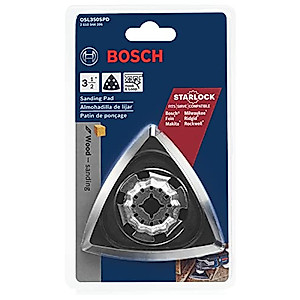 BOSCH OSL350SPD 1-Piece 3-1/2 In. Starlock Oscillating Multi Tool Wood Hook-and-Loop Delta Sanding Pad for Multipurpose Sanding Applications in Plywood, Hardwoods, Softwoods
