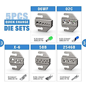 iCrimp Quick Change Ratcheting Crimper Tool Kit, Automotive Service Kit, for Crimping IWS4 Connector, Insulated & Non-insulated Terminal, Open Barrel Terminals, Dupont Connector, End Sleeve Ferrules