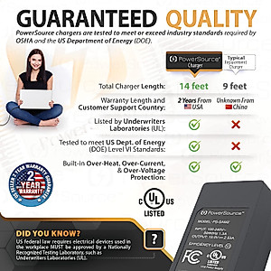 PowerSource 19V UL Listed 14Ft Extra Long AC-Adapter-Cord for Samsung 32" Class Smart HDTV; TV Models UN32J UN32J525D J4000 J4500 J525D UN32J5205 UN32J4000 UN32J5205AF HW-R450 Power-Supply-Charger