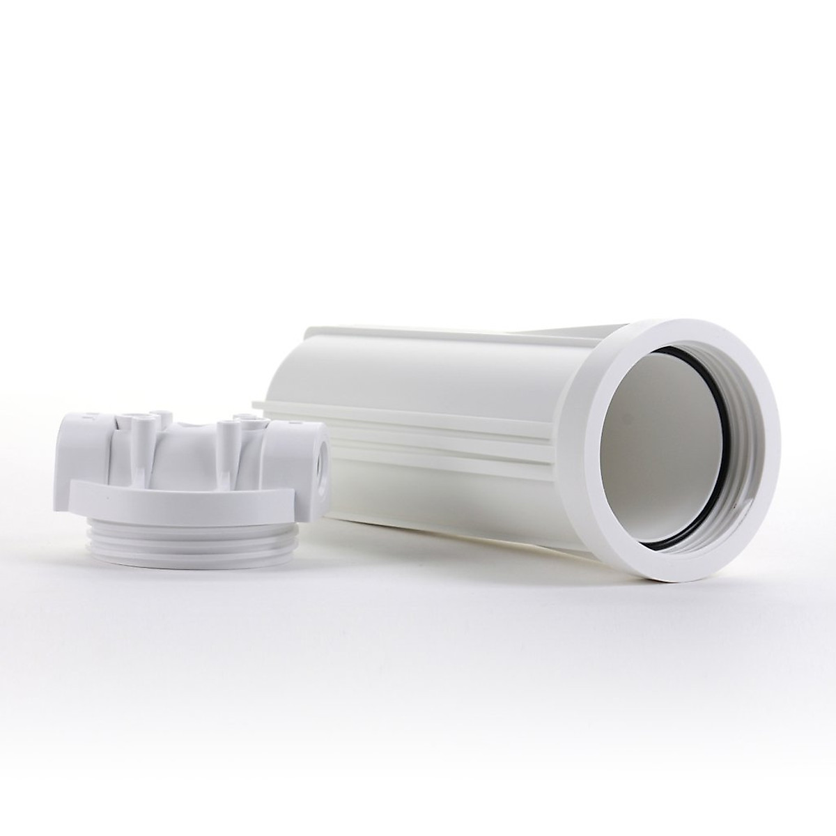 Hydronix HF3-10WHWH12, 10" White Housing with White Rib Cap for RO & Filtration Systems, 1/2" Ports
