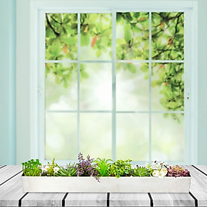 Yaomiao Rectangle Planter Box 32 Inch Window Planter Succulent Trough Rectangular Planter for Indoor Plants Succulent Box Stainless Steel Window Sill Planters Indoor Planters for Table Sill Indoor