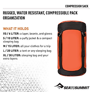 Sea to Summit Nylon Compression Sack, Space-Saving Outdoor and Travel Storage, Medium / 15 Liter