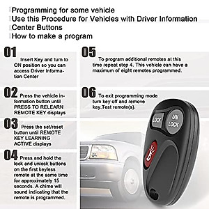 Car Keyless Entry fit for 1999-2002 GMC Sierra Sonoma Yukon Chevy Silverado Suburban Tahoe FCCID: 15732803 KOBUT1BT self-Programming (Pack of 2)