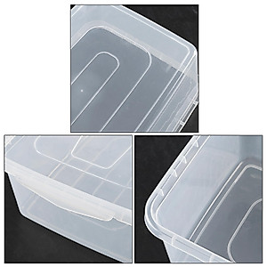 DynkoNA 4 Pack Clear Plastic Latch Box, 14 Quart Storage Containers Bins with Lids