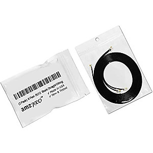 AmzDeals (2 Pack) 6 Feet Black RJ12 6P6C Straight Wired Cable, Professional Grade Made in USA, Compatible with Data and Voice, Phone Cord 72"