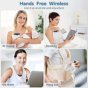 Wearable Breast Pump, Hands Free Breast Pump, Electric Breast Pump with 3 Modes & 9 Levels, Portable Breast Pump LCD Display, Wireless Breast Pump with Massage Mode, 17/ 19/ 21/ 24 mm Flanges - URMYWO