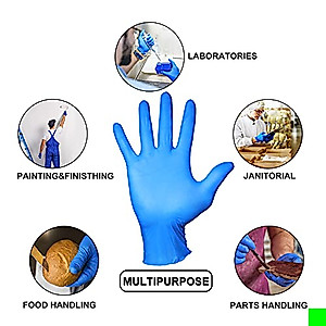 PEIPU Nitrile Gloves Disposable Gloves(Small, 100-Pack)，Powder Free, Cleaning Service Gloves, Latex Free