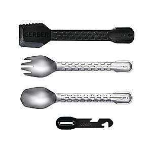 Gerber Gear ComplEAT Camping Utensils Cooking Tool Set, Silver