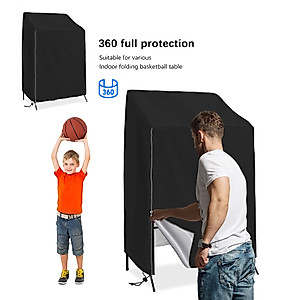 Foldable Basketball Arcade Game Cover, Waterproof and Dustproof Arcade Basketball Game Cover-With Zipper Drawstring-Suitable for Home Foldable Dual Shot Electronic Basketball Arcade Game