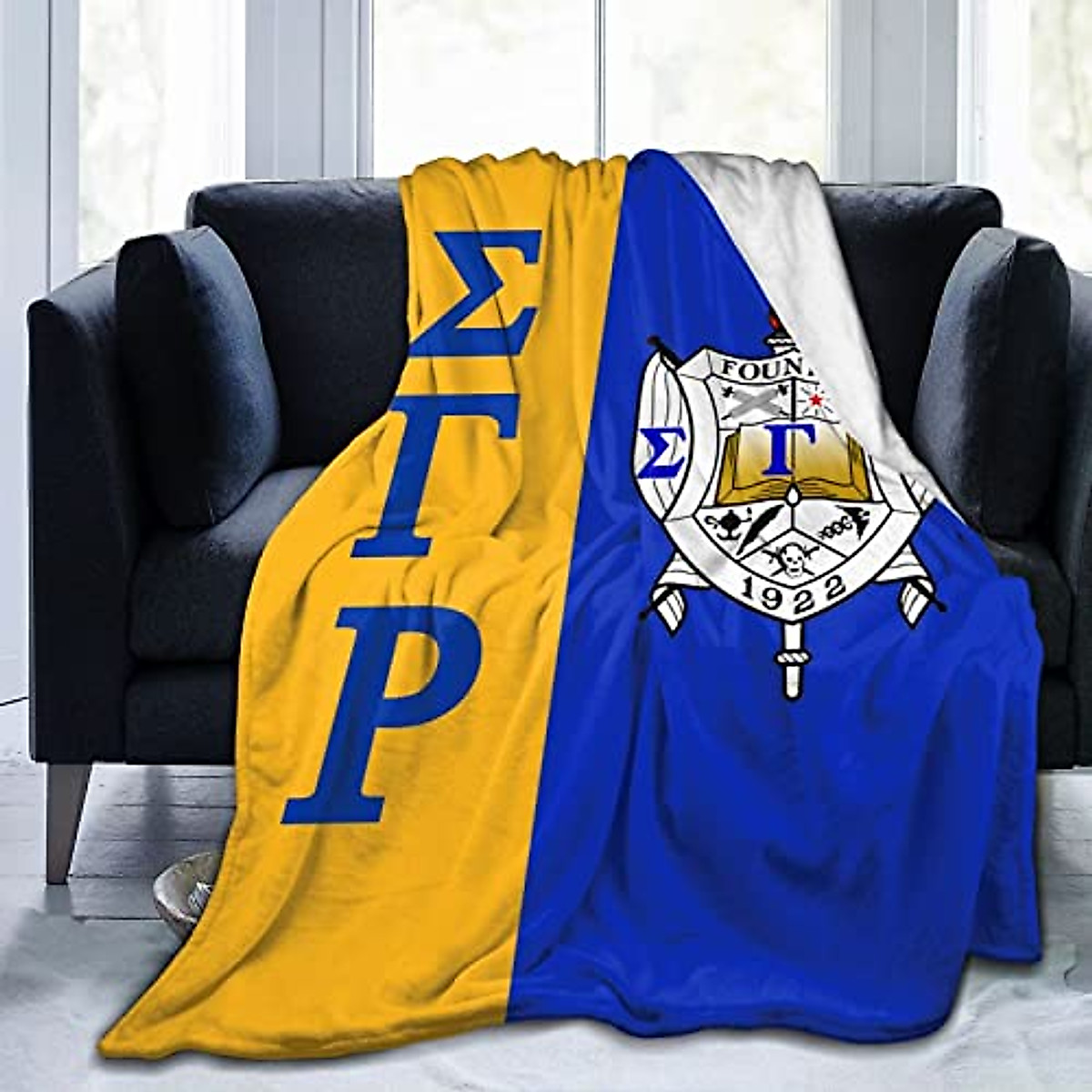Sigma Gamma Rho Blanket Flannel Throw Ultra Soft Micro Blanket 60inchx50inch, Black