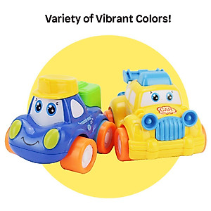 Boley Buddy Mini Toy Cars, Model One - 4 Piece Friction Powered Small Race Car Toys Play Set for Kids and Toddlers