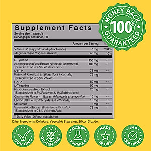 NooMost Mood Support Supplement for Mood Boost, Calm Mind & Body, Stress Response, Energy Supplement – Herbal Adaptogens: Ashwagandha, L Tyrosine, 5 HTP, Passion Flower, 30 Counts