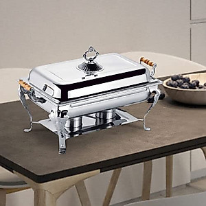 Chafing Dish Tray Buffet Catering Chafers Catering Stainless Steel Chafer Chafing Dish Set Buffet Party Food Warmerfor buffet, wedding and other banquet events Silver