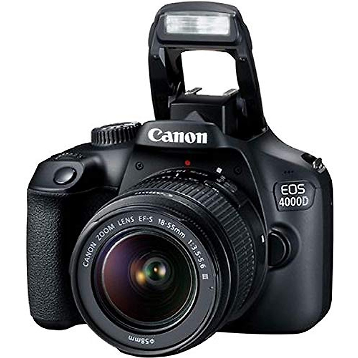 Canon EOS 4000D DSLR Camera w/Canon EF-S 18-55mm F/3.5-5.6 III Zoom Lens + Case + 32GB SD Card+ More+ TopKnotch Cloth (Renewed)