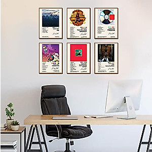 Kanye West Poster Fine Line Poster Harry's House Music Album Poster Cover Signed Limited Poster Canvas Wall Art Room Aesthetics Decor Set of 6 Unframe 8x10 inch (Kanye West Poster)