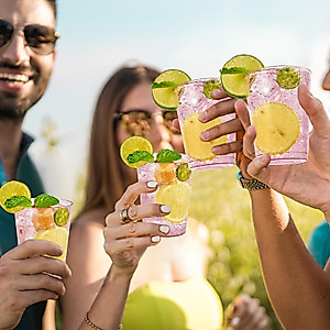 JOLLY CHEF 10 oz Purple Plastic Cups, 100 Pack Party Glasses Tumblers, Heavy Duty Purple Glitter Disposable Cups for Wedding, Thanksgiving, Christmas, Halloween