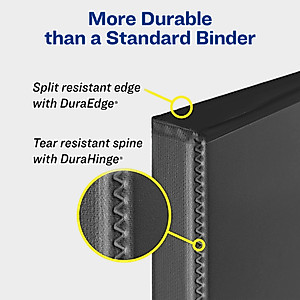 Avery Heavy-Duty View 3 Ring Binder, 1.5 Inch EZD Rings, Great for Portfolio Binders, Office Binders, School Notebook Binders, and More, 1 Red Binder (79171)
