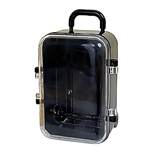 Storage Box Storage Container Storage Box Creative Mini Suitcase Style Jewelry Storage Bin Candy Container Desk Organizer for Home - Black