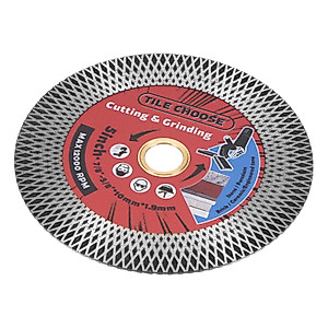 HARFINGTON Diamond Porcelain Tile Saw Blade, 5" (125mm) Super Thin Diamond Cutting Disc with Arbor 5/8" for Cutting and Grinding Ceramic Tiles,Porcelain,Marble