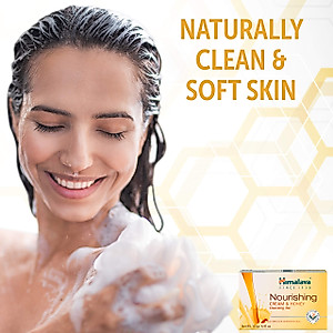 Himalaya Nourishing Cream & Honey Cleansing Bar, Face and Body Soap for Soft Skin, 4.41 oz, 6 Pack