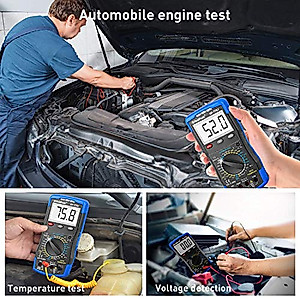 Digital Multimeter HP-770J Automotive Multimeter Engine Analyser Manual Ranging NCV Multi Tester Voltmeter Measure Voltage+Current+Resistance+Temp+RPM+Dwell Angle with Data Hold+Backlight+Auto Off+℃/℉