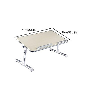 USHOBE 1pc Adjustable Computer Desk Desktop Bookcase Metal Tray Couch Tray Mini Size Breakfast Tray Foldable Bed Desk Stand up Office Wooden Desk Office Table Student Study Table The Bed